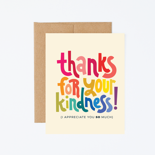Thanks For Your Kindness Greeting Card - Orchard Lane Flowers