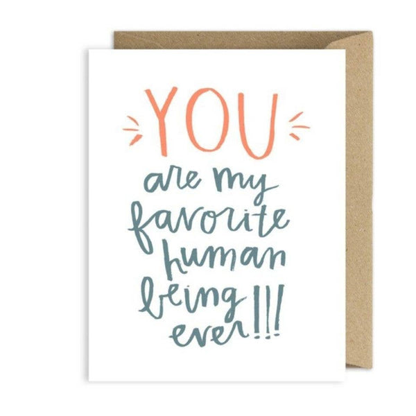 Favorite Human Being Love Greeting Card - Orchard Lane Flowers