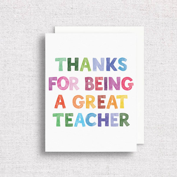 Great Teacher Greeting Card | Teacher Appreciation Card - Orchard Lane ...
